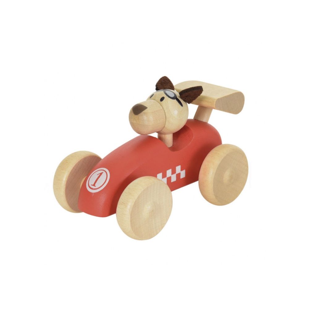 Wooden Racing Dog Car by Egmont Toys | Cotton Planet – cottonplanet.ie